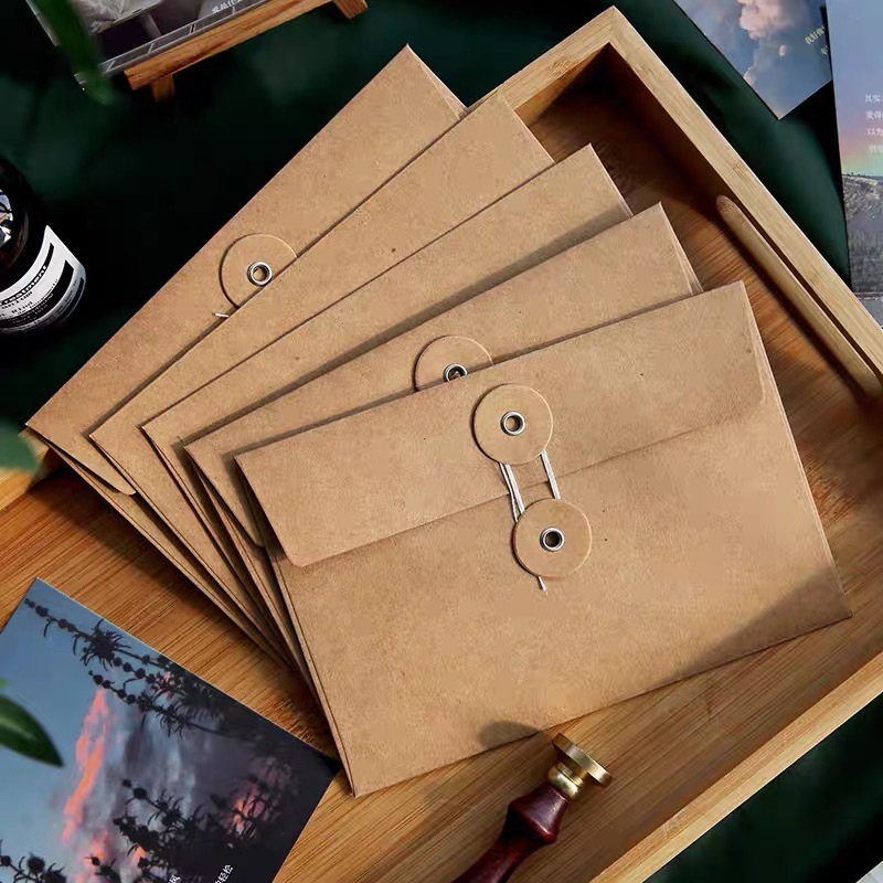 Vintage Thickened Kraft Paper Envelopes Retro Winding Envelope with ...