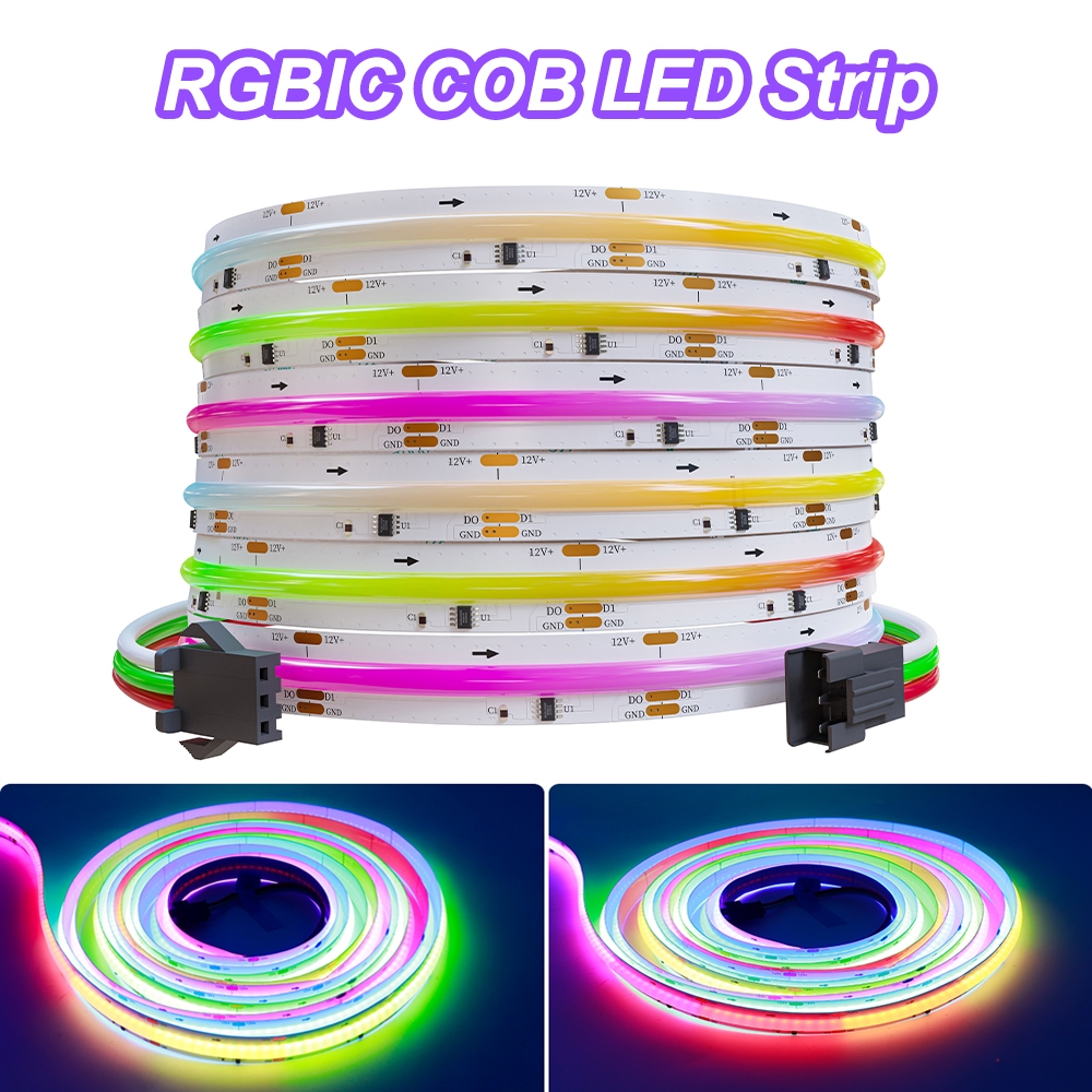 WS2811 Addressable COB LED Light Strip DC12V 24V WS2812B 720Leds/m High ...