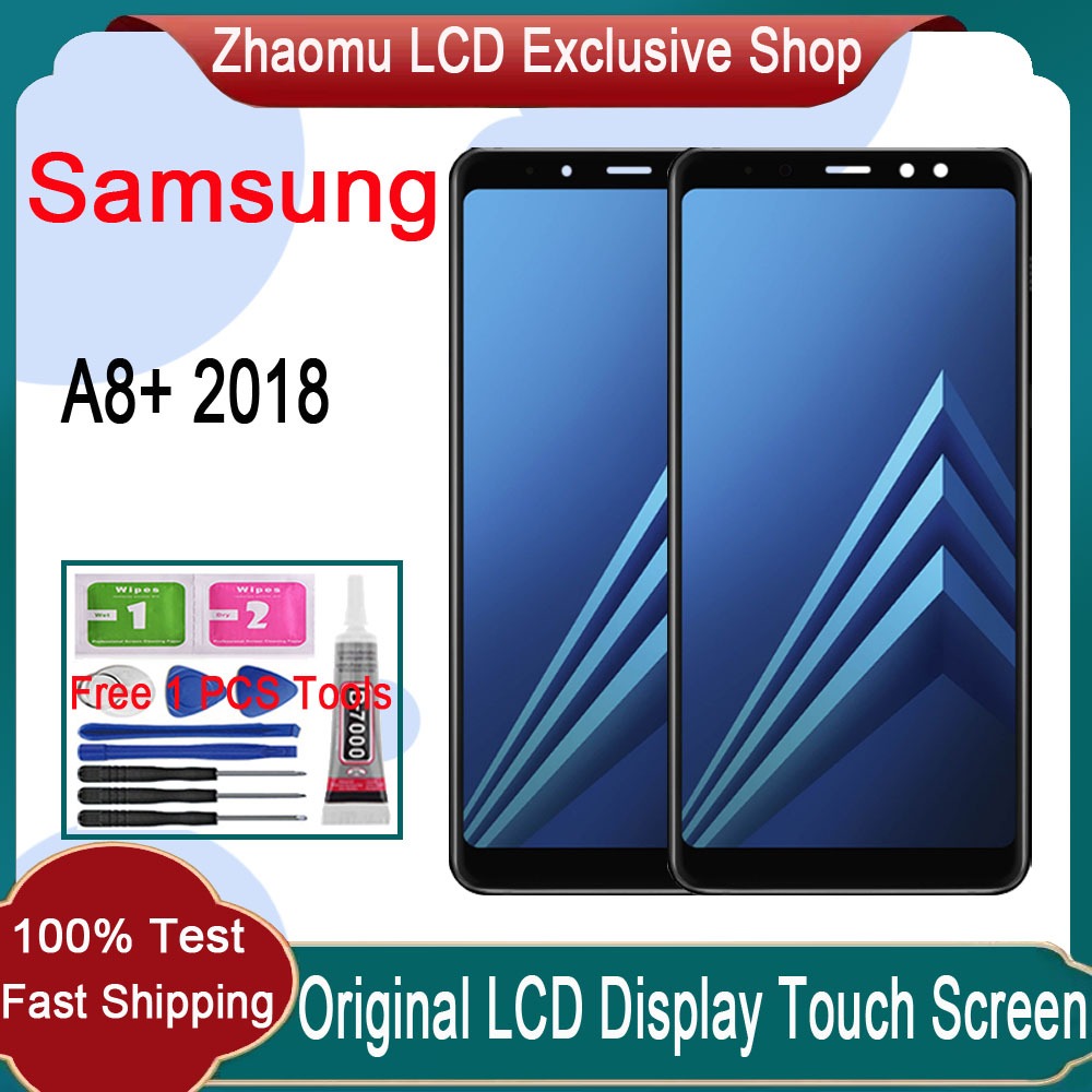 Original AMOLED Samsung Galaxy A8 Plus 2018 LCD Touch Screen ...