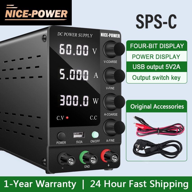 【Free shipping】NICE-POWER Adjustable DC Power Supply 30V 10A 60V 5A LCD ...
