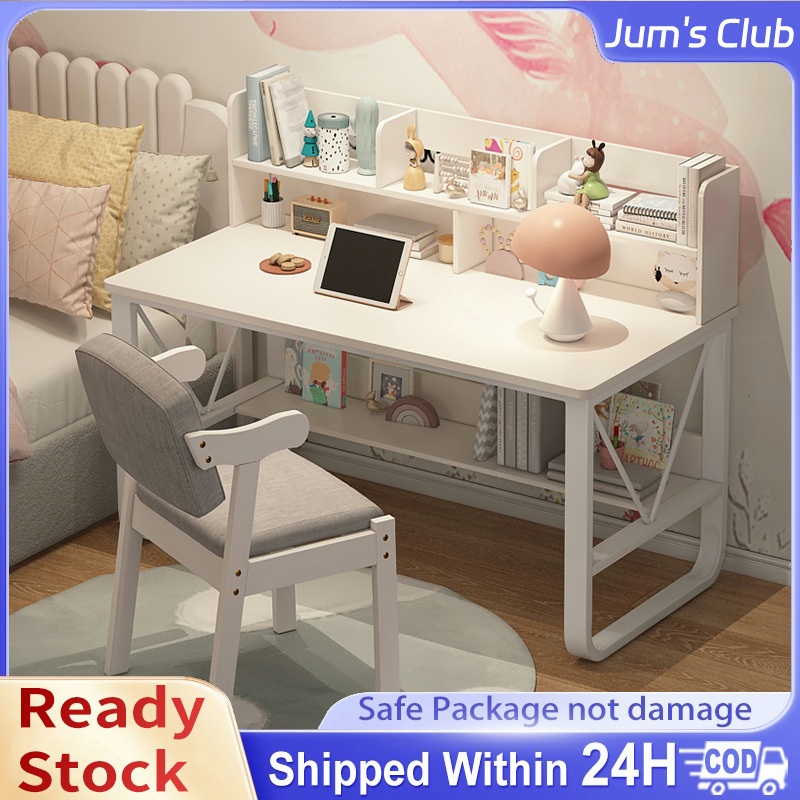 【Solid】Computer Table Office Table with Drawer Computer Table Desk Bookcase Study Table with ...