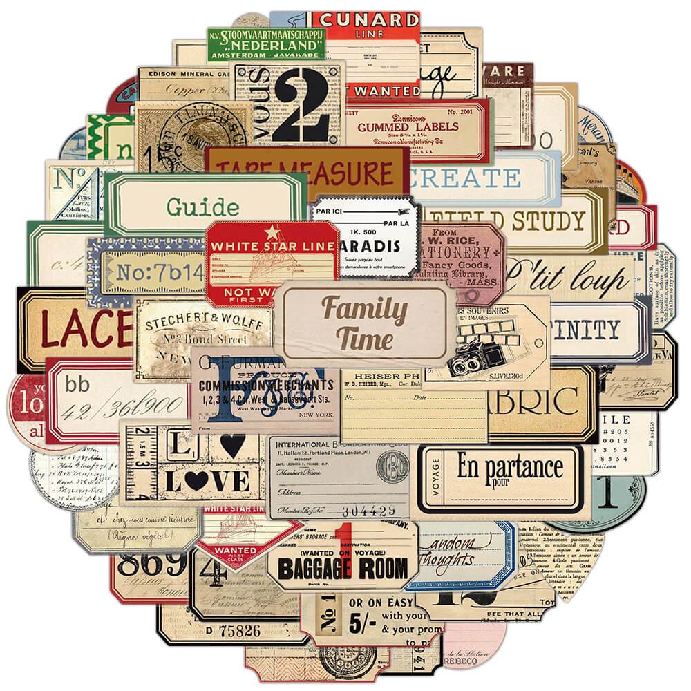 [Large Stickers]60pcs Vintage English Sticky Notes Stickers for ...