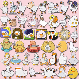 Cute Duck Goose Enamel Pin Funny Animal Duck Brooch Lapel Badges ...