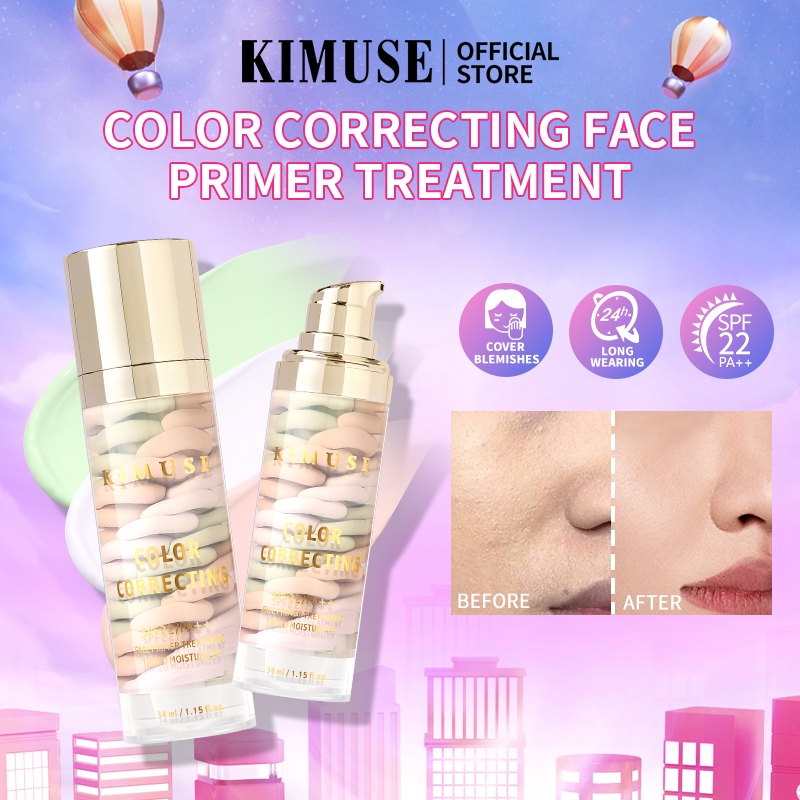 KIMUSE Color Correcting Facial Serum All-in-One Triple-Swirled Tinted ...