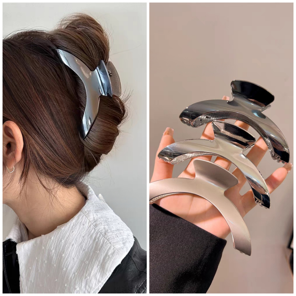 A minimalist metal curved hair clip for women's new high-end hair clip ...