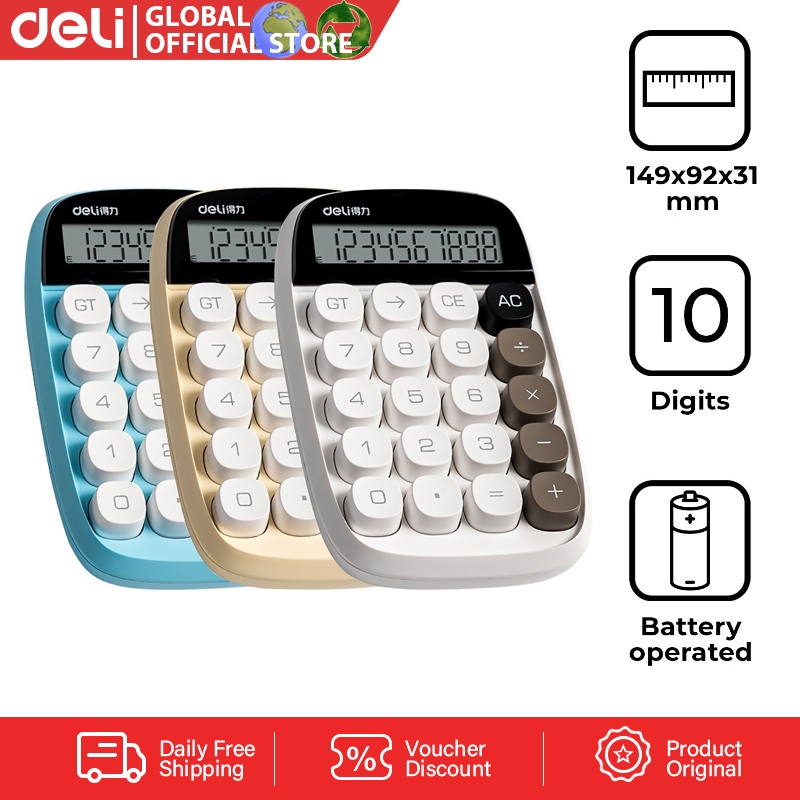 Deli Desktop Calculator 12 Digit Calculator New Style Calculator TE35 | Shopee Philippines