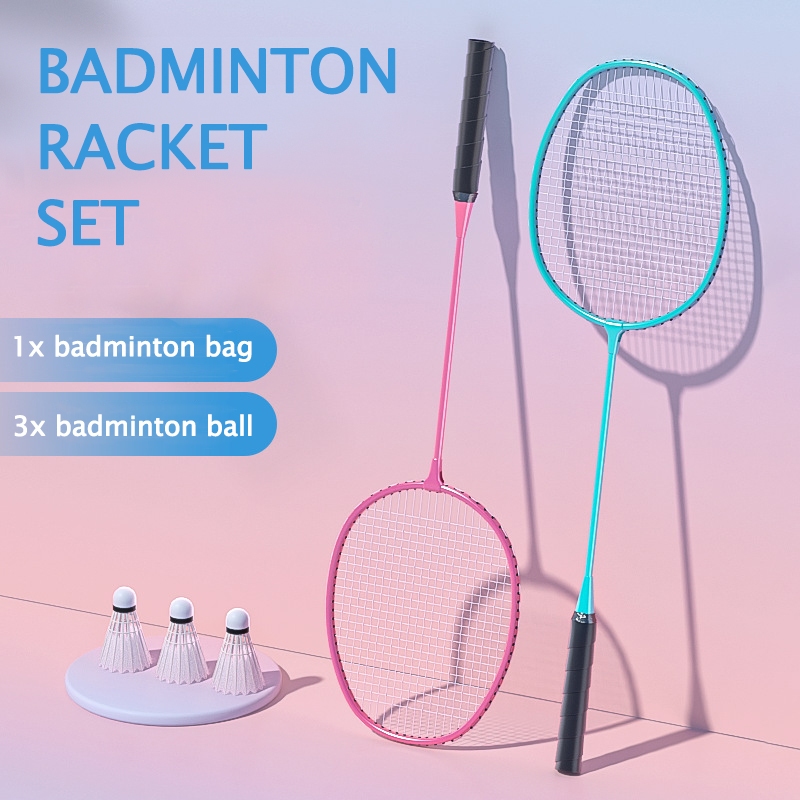 Badminton Racket Set single and double shot men and women offensive ...