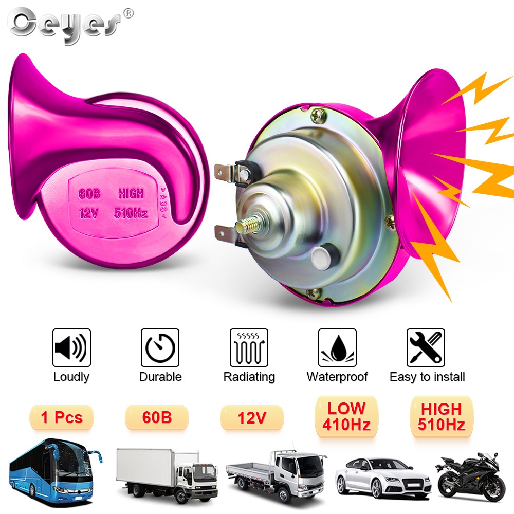 Ceyes 12V Universal Car Horn Super Loud 300DB Motorcyle Horn Snail Air ...