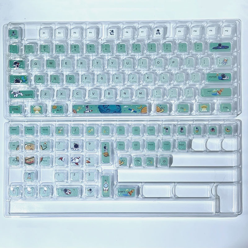 Future Era Green Xinmeng 84 key full Transparent Crystal Key Cap DIY ...