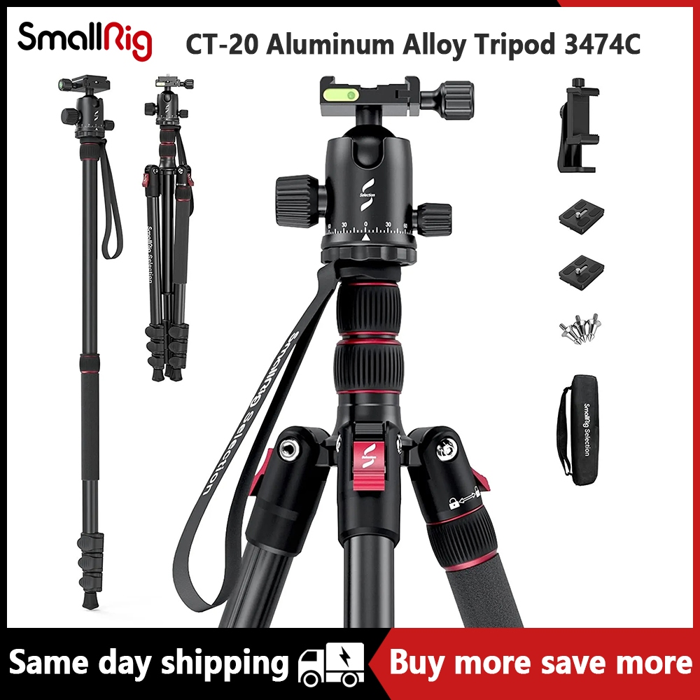 SmallRig CT-20 Selection Lightweight 78" Aluminum Camera Tripod Monopod ...