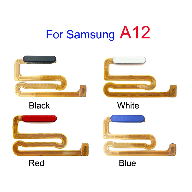 For Samsung A12 Power Button Fingerprint Flex Touch ID Sensor Finger ...