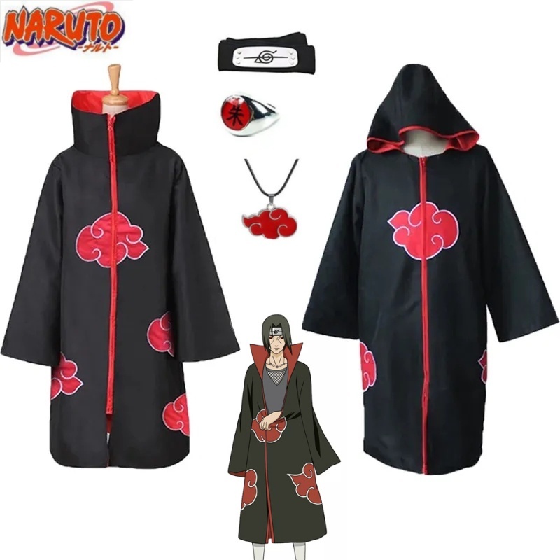 Akatsuki Cloak Adult and Children's Itachi Black Robe Cloak Halloween ...