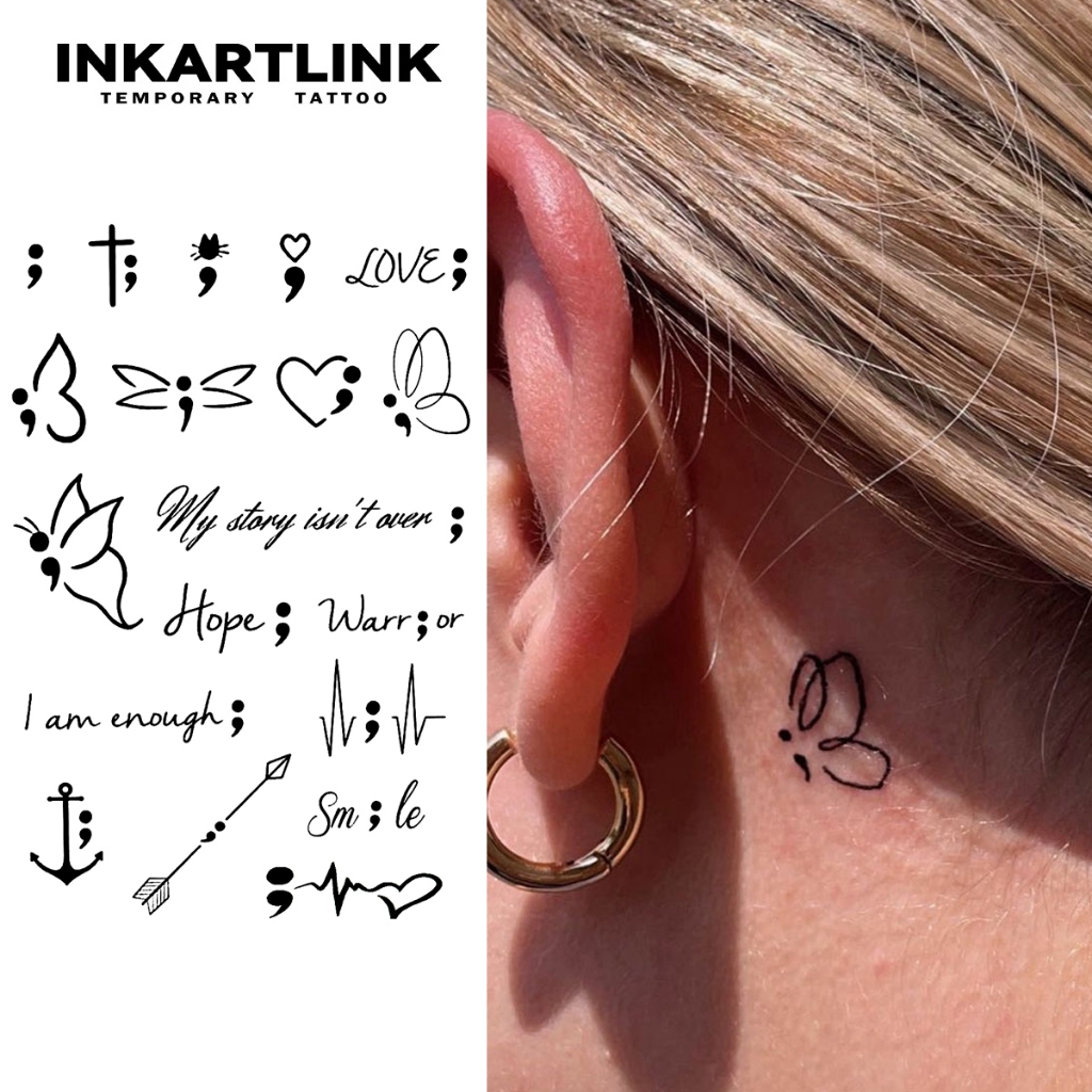 Ink Mini Minimalist Butterfly Waterproof Temporary Tattoo Stickers Semi ...