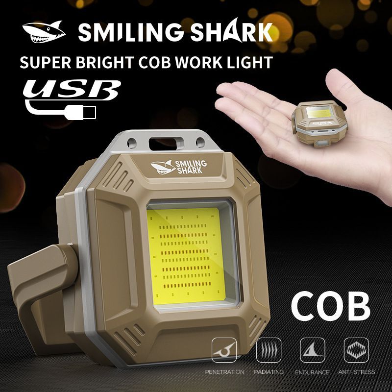 SMILING SHARK Magnetic Mini Work Light Three Light Source COB ...