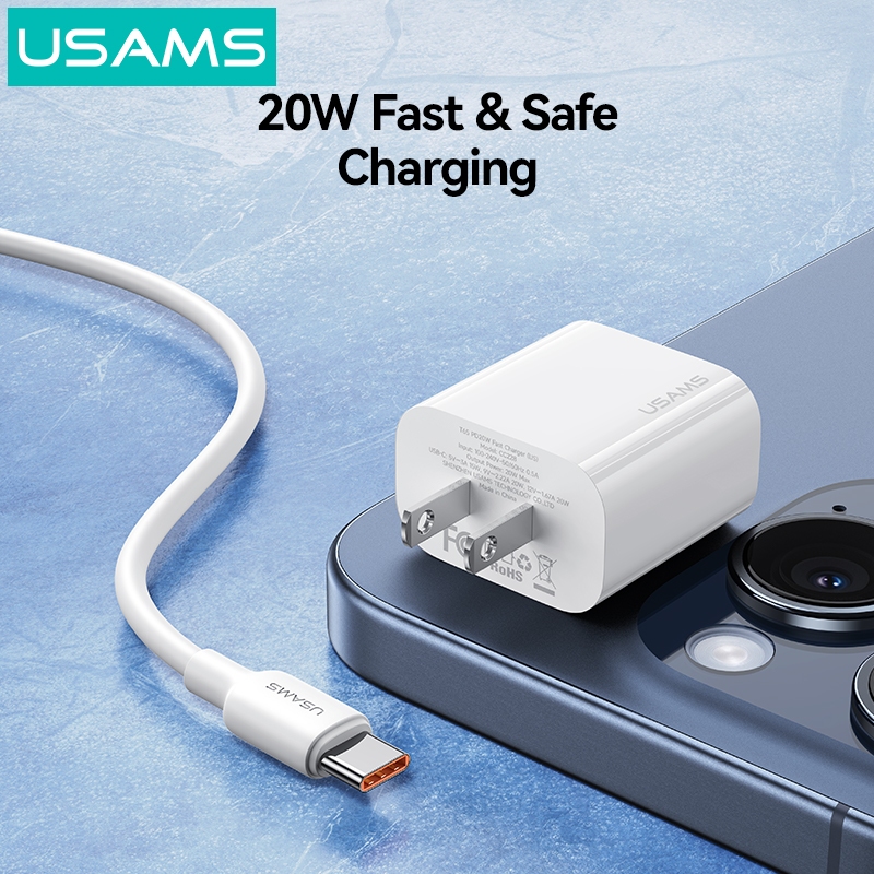 USAMS 20W PD Type C Fast Charger Cable (SET) Charging Adapter Universal ...