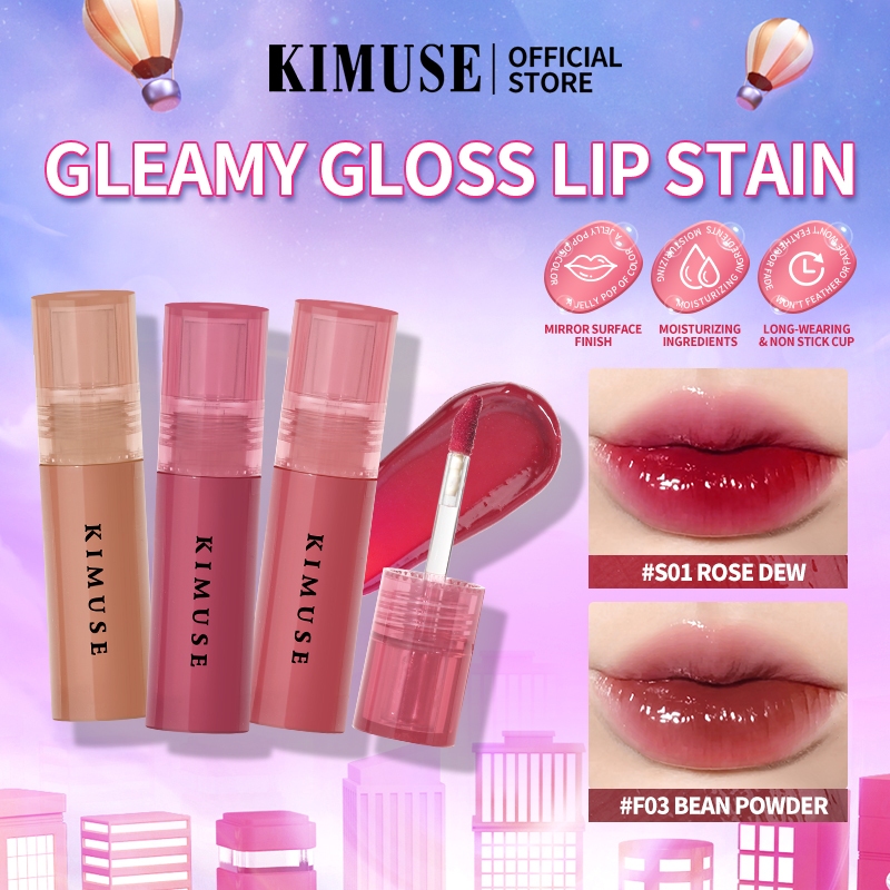 KIMUSE Mirror Lip Glaze Moisturizing Water Lip Gloss Toot Lip Tint Long ...