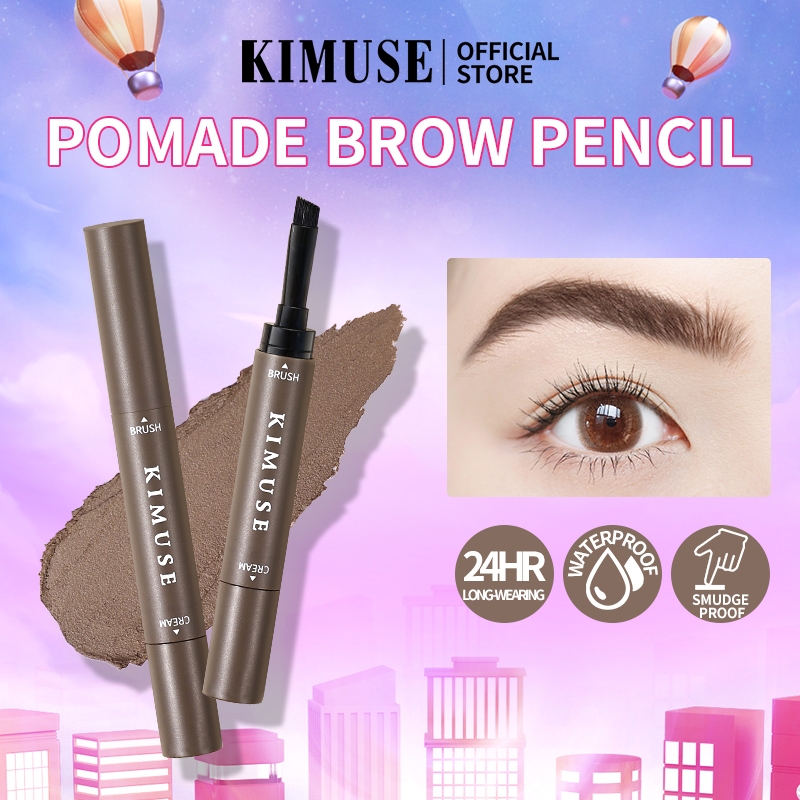 KIMUSE Eyebrow Cream Gel With Brush 2 IN 1 Pomade Brow Pencil Long ...