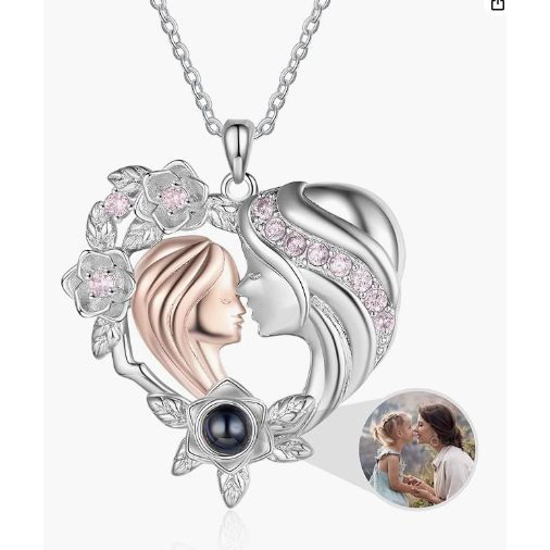 Personalized Necklace with Picture Projection Heart Locket Necklace for ...