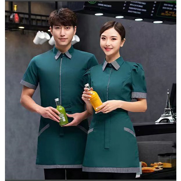 Waiter Workwear Short Sleeve Uniform Women/men Hotel Dining Teahouse ...