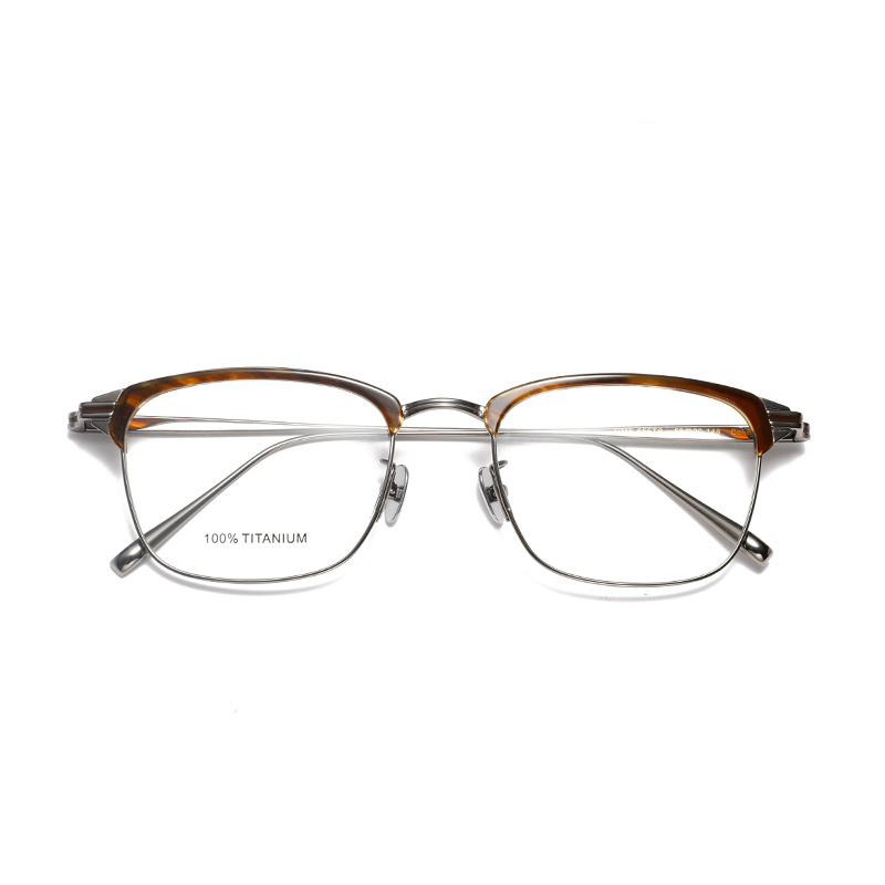 Japanese style 150mm large size titanium narrow square eyeglasses frame ...