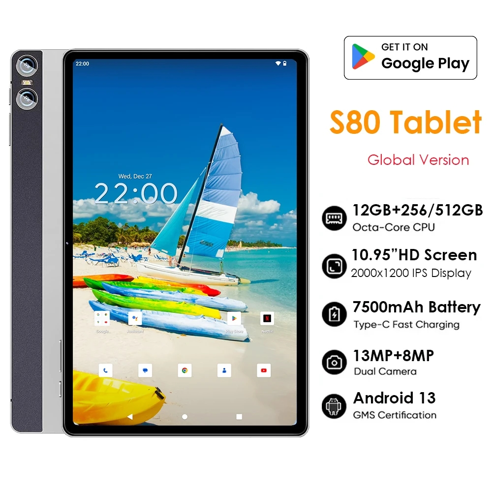 Tab S80 Tablet 11" 2K FHD+ Display UNISOC T616 Octa Core 4G LTE 4GB RAM ...