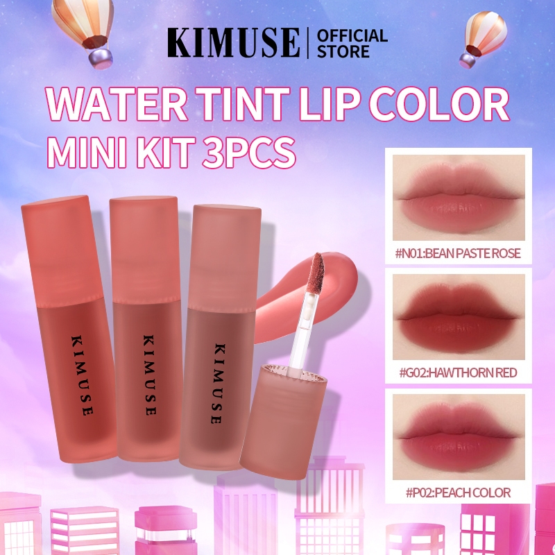 KIMUSE Water Tint Lip Set Long Wearing Waterproof Matte Liquid Lip ...