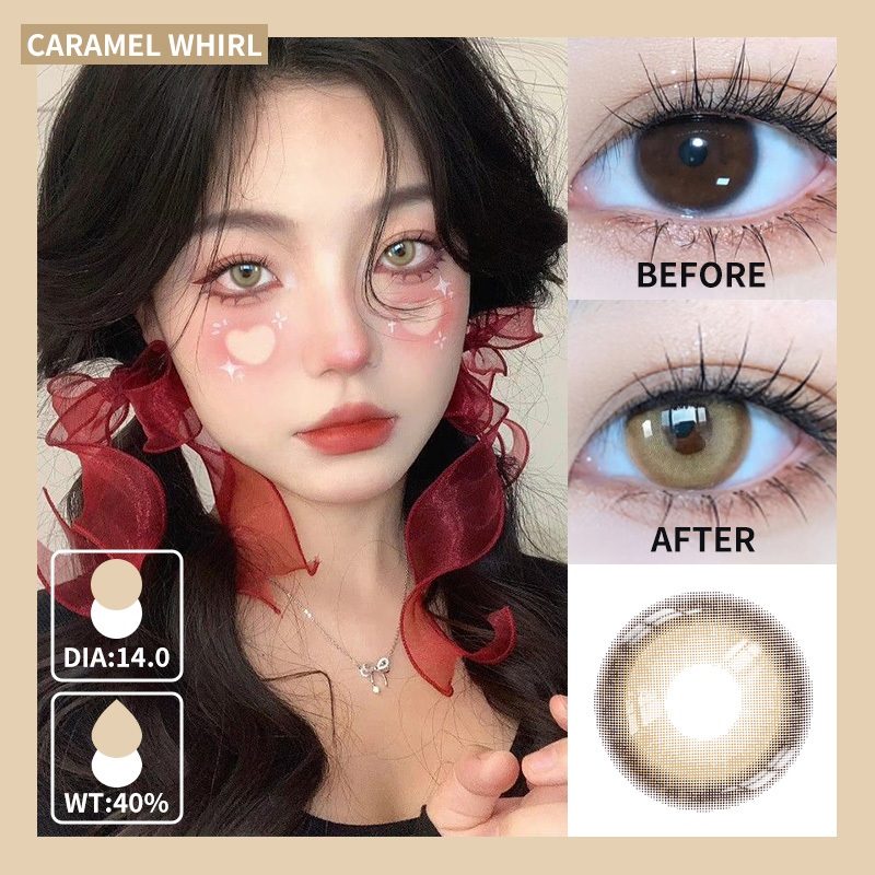 Sweet bubbles Contact lenses Soft Contact lens Yearly Brown Lense 14 ...