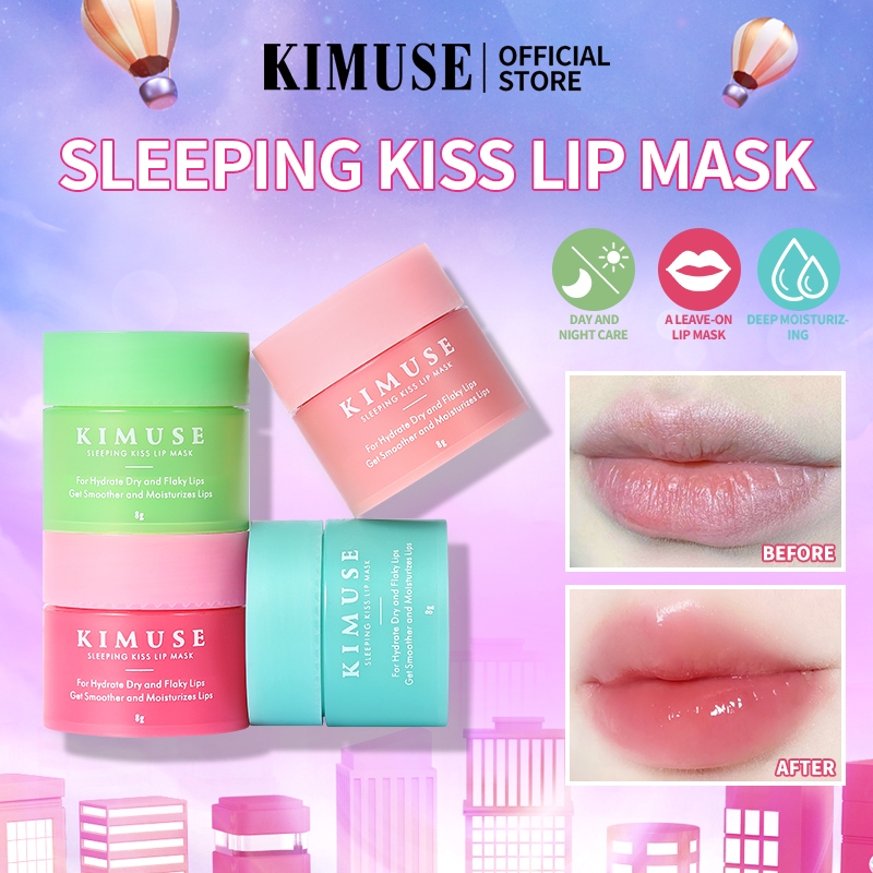 KIMUSE SLeeping Kiss Lip Mask Set/4PCS Moisturizing Lip Balm Soft And ...