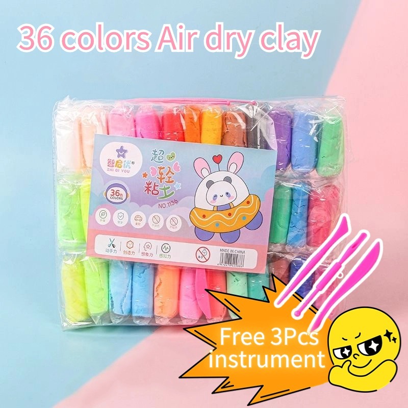 Air Dry Clay Lightweight Clay Super Clay Carving Tools 36 Colors Magic ...