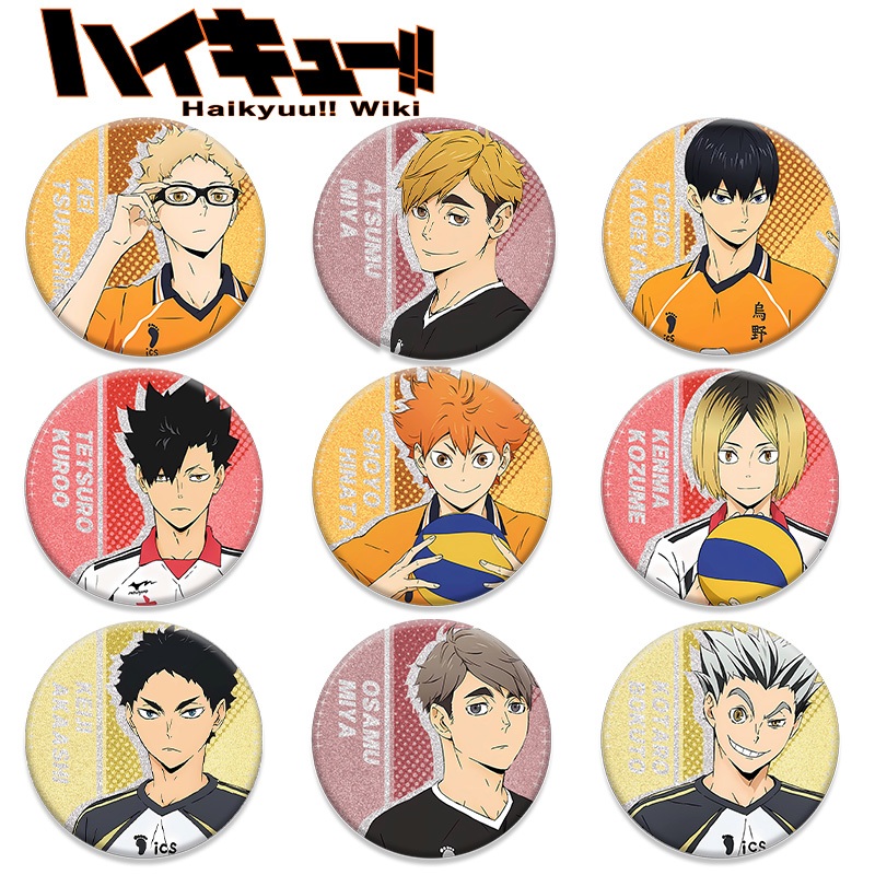 Haikyuu!! Shoyo Hinata Kageyama Tobio Yu Nishinoya Anime Metal Badge ...