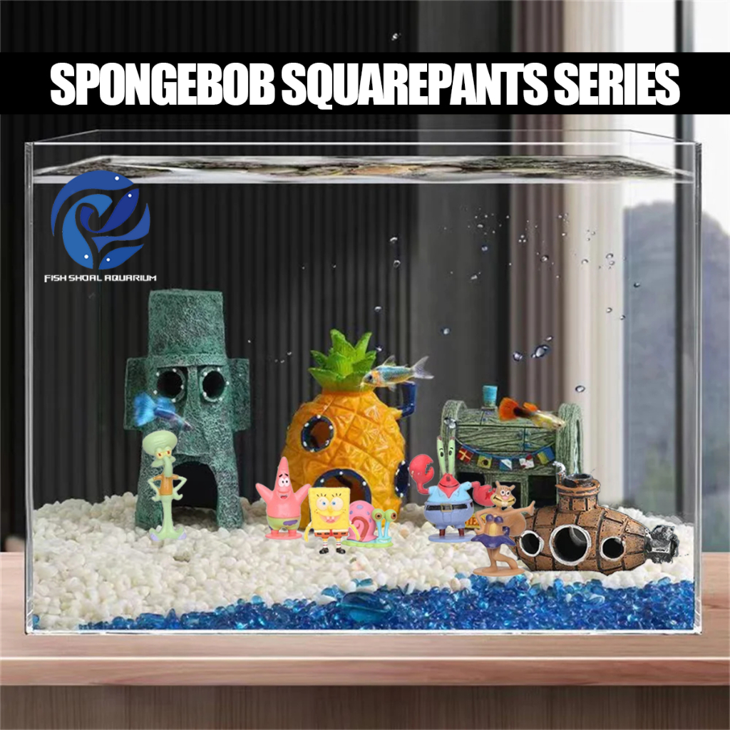 SPONGEBOB SQUAREPANTS SERIES Aquarium Decoration Fish Tank Mini Octopus ...
