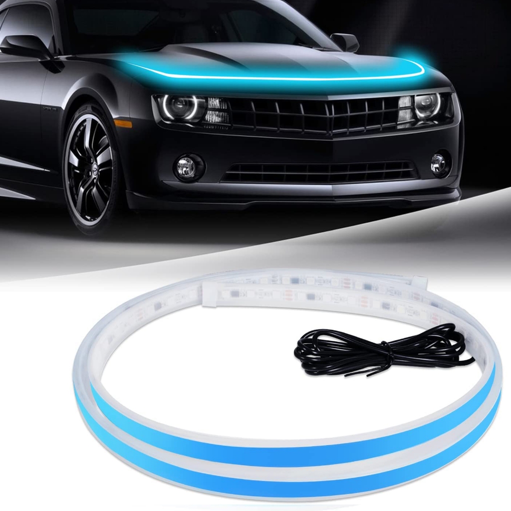 180cm Car Engine Hood DRL LED Daytime Running Light Strip Scan Dynamic ...
