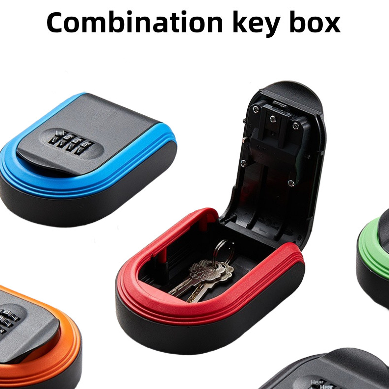 4-Digit Combination Lockbox Wall Mounted Box With Lock And Key Storage ...
