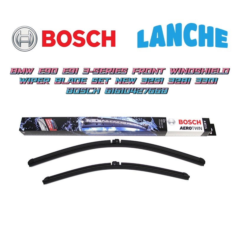 BMW E90 E91 3-SERIES FRONT WINDSHIELD WIPER BLADE SET NEW 325I 328I 330I BOSCH 61610427668 ...