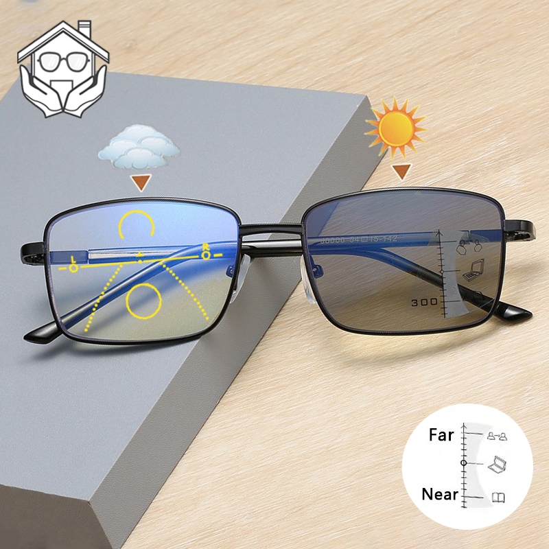 Progressive Multifocal Photochromic Reading Glasses For Women Men ...