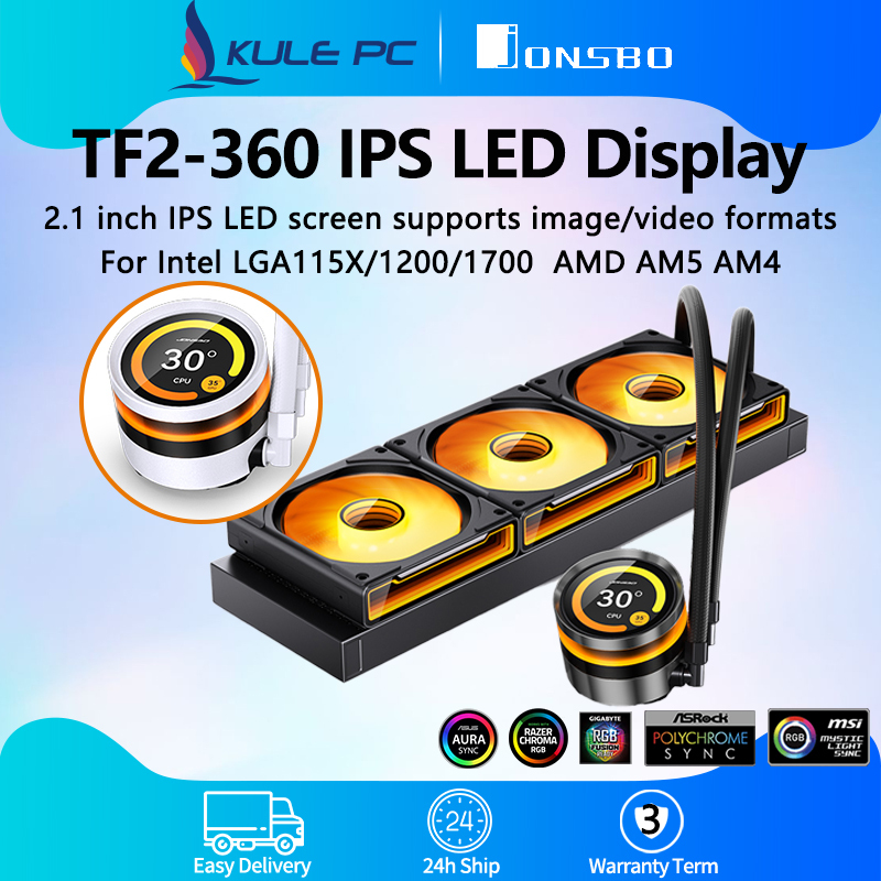 Jonsbo TF2-360SC CPU Aio Cooler 2.1 Inch IPS LED LCD Screen Video Photo ...