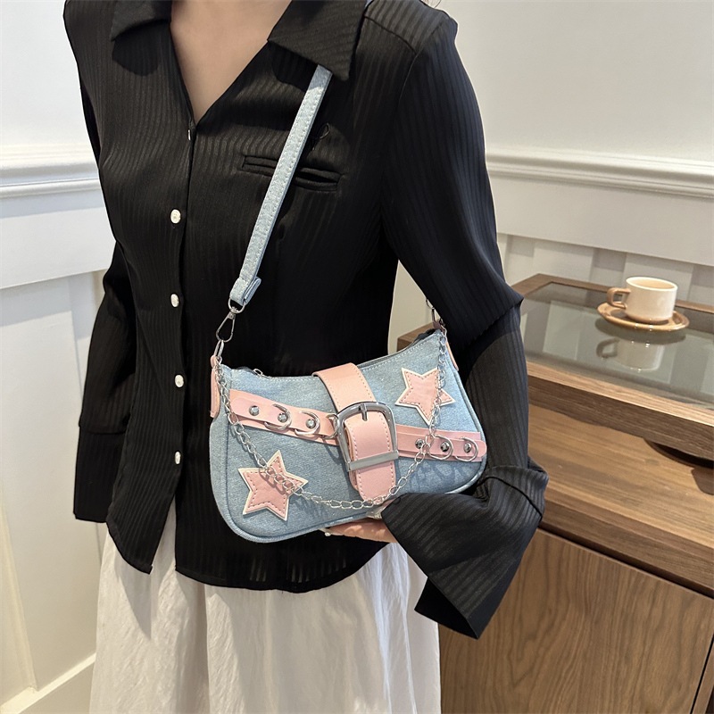 Fashion Underarm Bag Y2K Denims Handbags Commute Tote Purse for Women ...