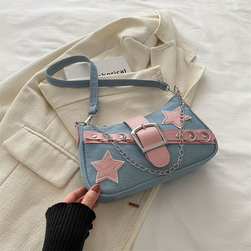 Fashion Underarm Bag Y2K Denims Handbags Commute Tote Purse for Women ...