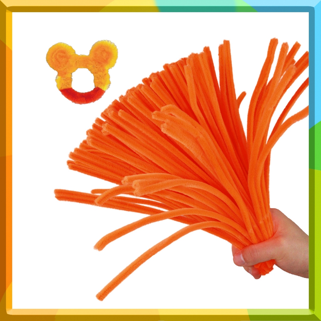 100PCS Fuzzy Wires | DIY Craft Stems | Colored Pipe Cleaners | Fuzzy ...