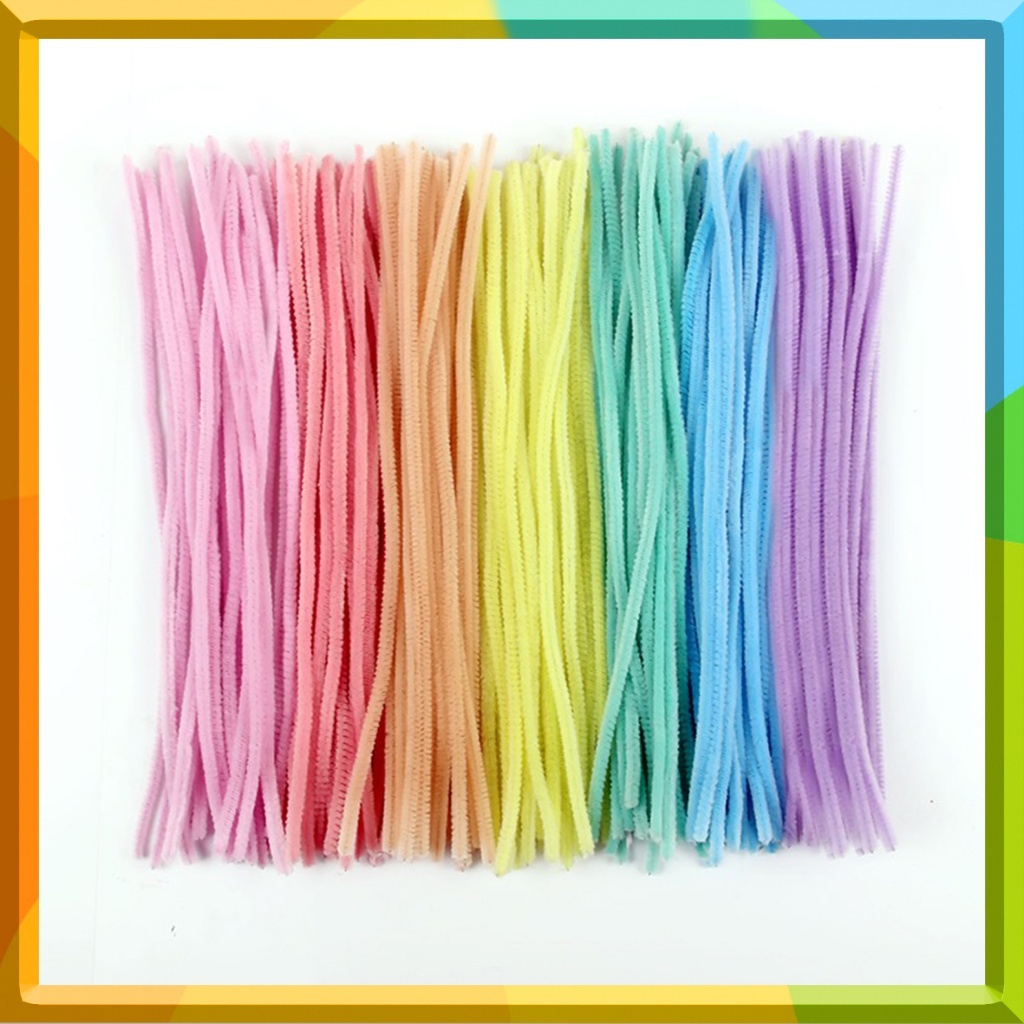 100PCS Fuzzy Wires | DIY Craft Stems | Colored Pipe Cleaners | Fuzzy ...