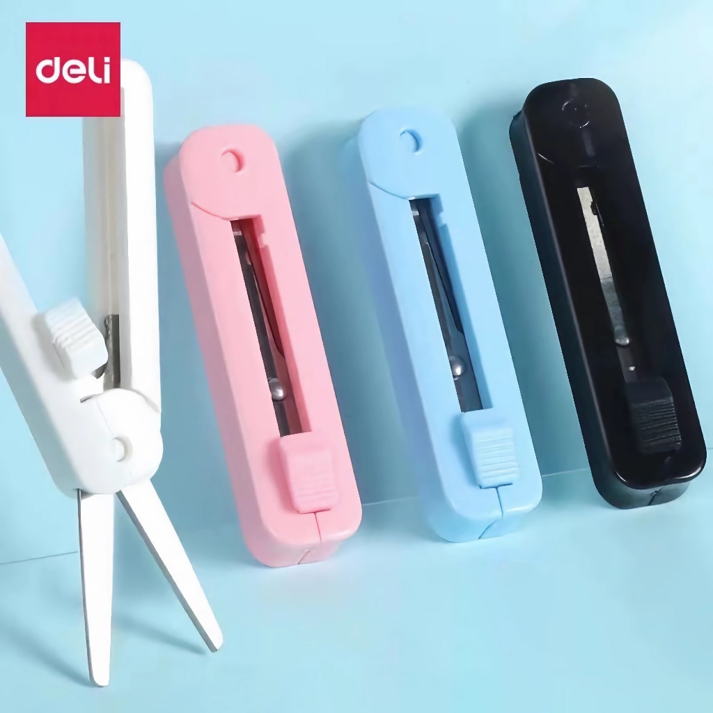 Deli Portable Scissors Retractable Scissors Paper Cutting Scissors ...