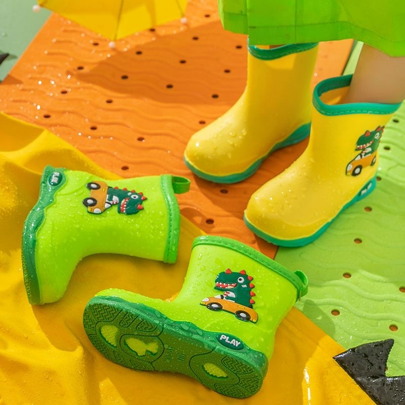 CHANGEMOORE Cartoon Rain Boots For Kids Waterproof Rain Boots Rubber ...