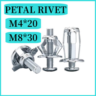 15/30/45pcs M4 M8 Petal Rivet Lock Nuts with Screw Fixed License Plate ...