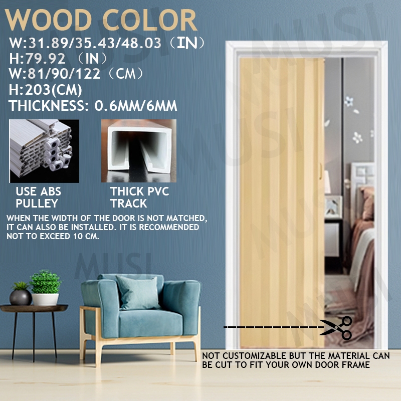 Pvc Folding Door Sliding Door Kitchen Bathroom Door | Shopee Philippines