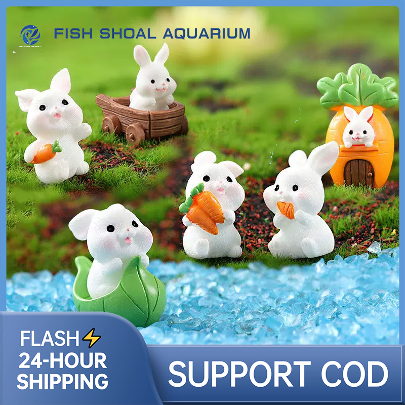 Mini Rabbit Resin Craft Rabbit Cute Statue Aquarium Micro Decoration ...