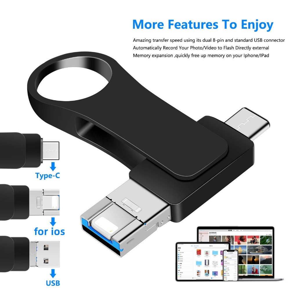 3in1 1TB Original OTG USB Pendrive Flash Drives External Drive for Type ...