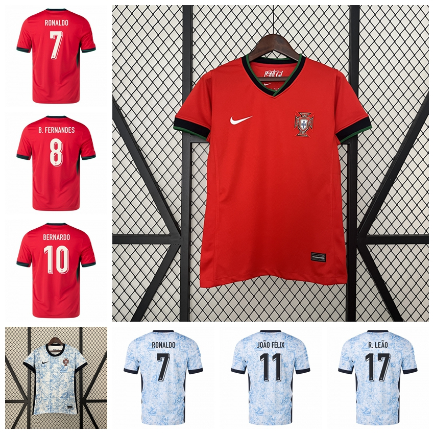 2024-25 Portugal Home Away UEFA European Football Championship Women Jersey Pepe Cristiano ...
