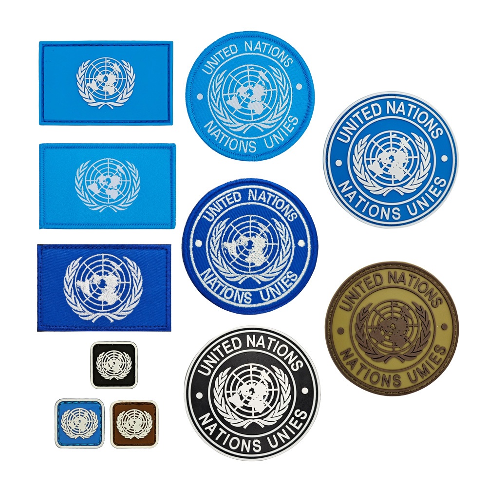 United Nations Armband PVC Rubber Patch Tactical Morale Badge Velcro Embroidered Woven Mark ...