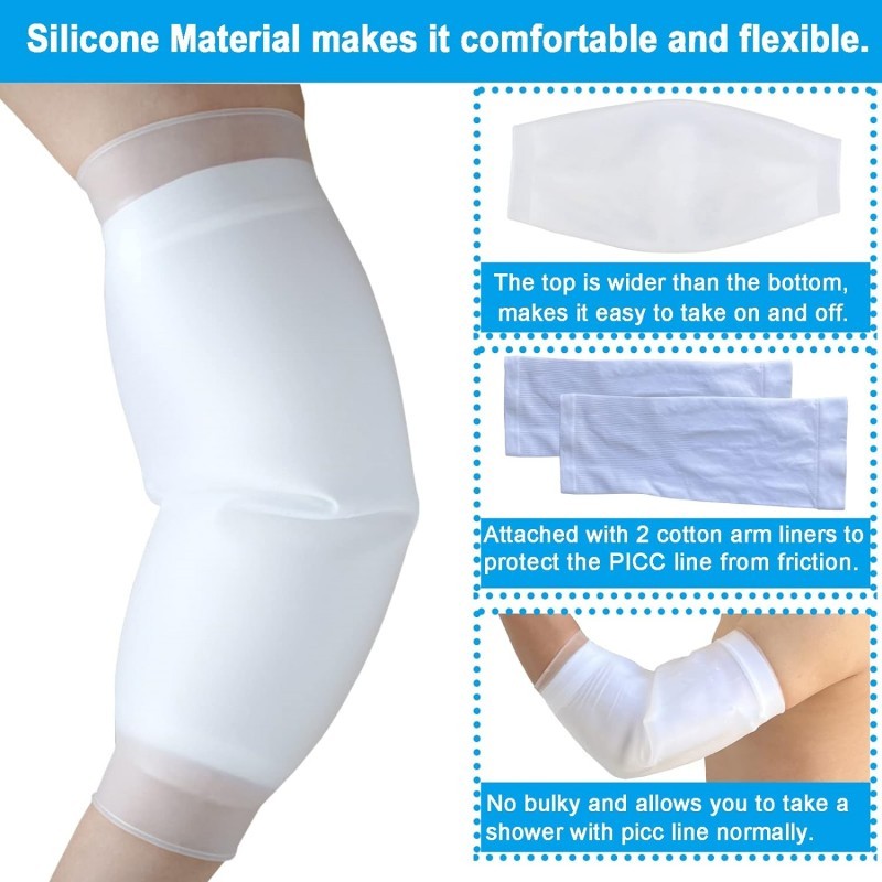 Medical Silicone Waterproof PICC Tube Line Shower Protective Cover ...