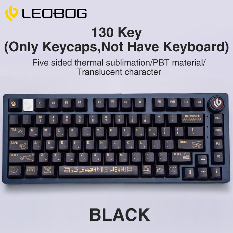 AULA LEOBOG Keycap 130 keys PBT Side Engraved DIY Keycap Van Gogh ...